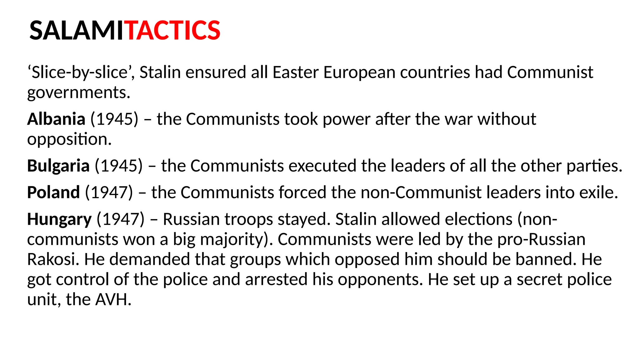 06. BEGINNINGS OF COLD WAR - Salami Tactics | PPTX