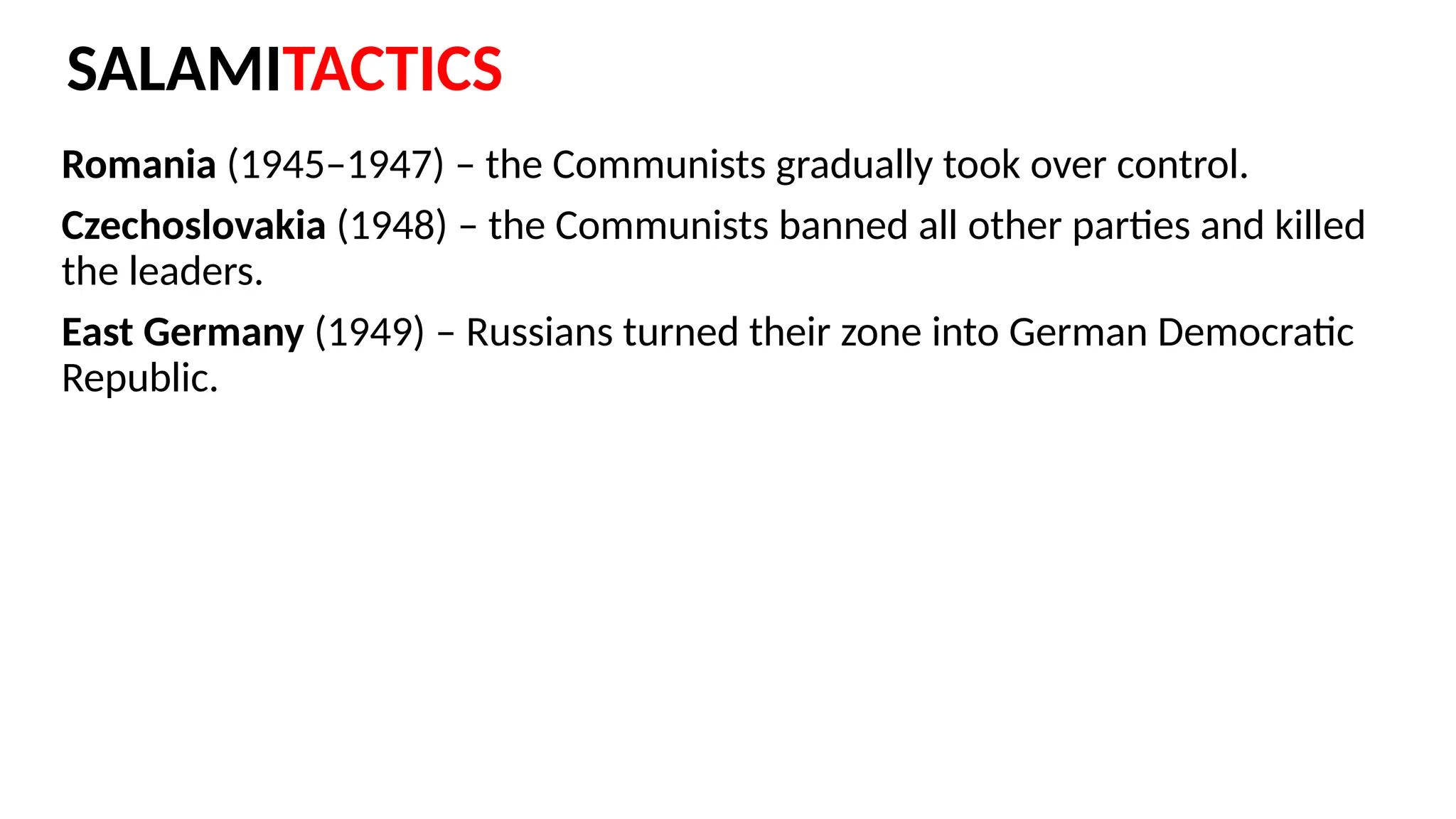 06. BEGINNINGS OF COLD WAR - Salami Tactics | PPTX