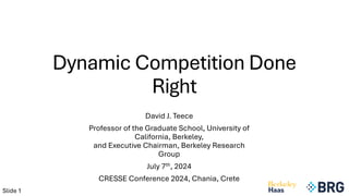 Dynamic Competition Done Right: CRESSE Conference 2024 | PDF