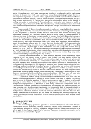 Identifying common errors in polynomials of eighth grade students | PDF