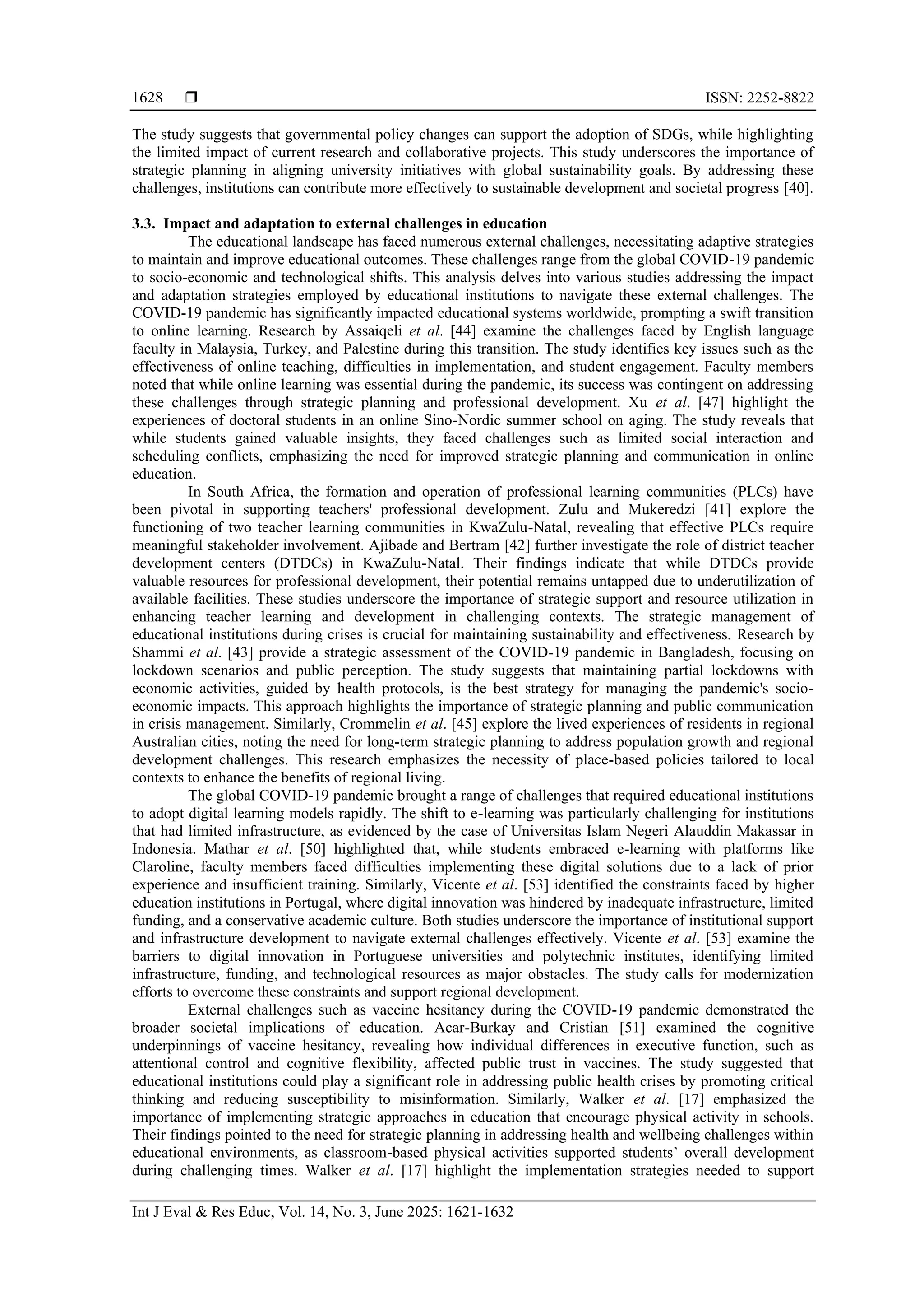 Challenges and opportunities in strategic educational planning: a ...