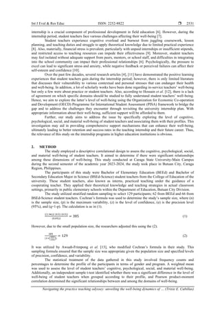 Navigating the practice teaching odyssey: unveiling the well-being ...