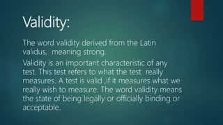 Qualities of a Good Test | PPTX