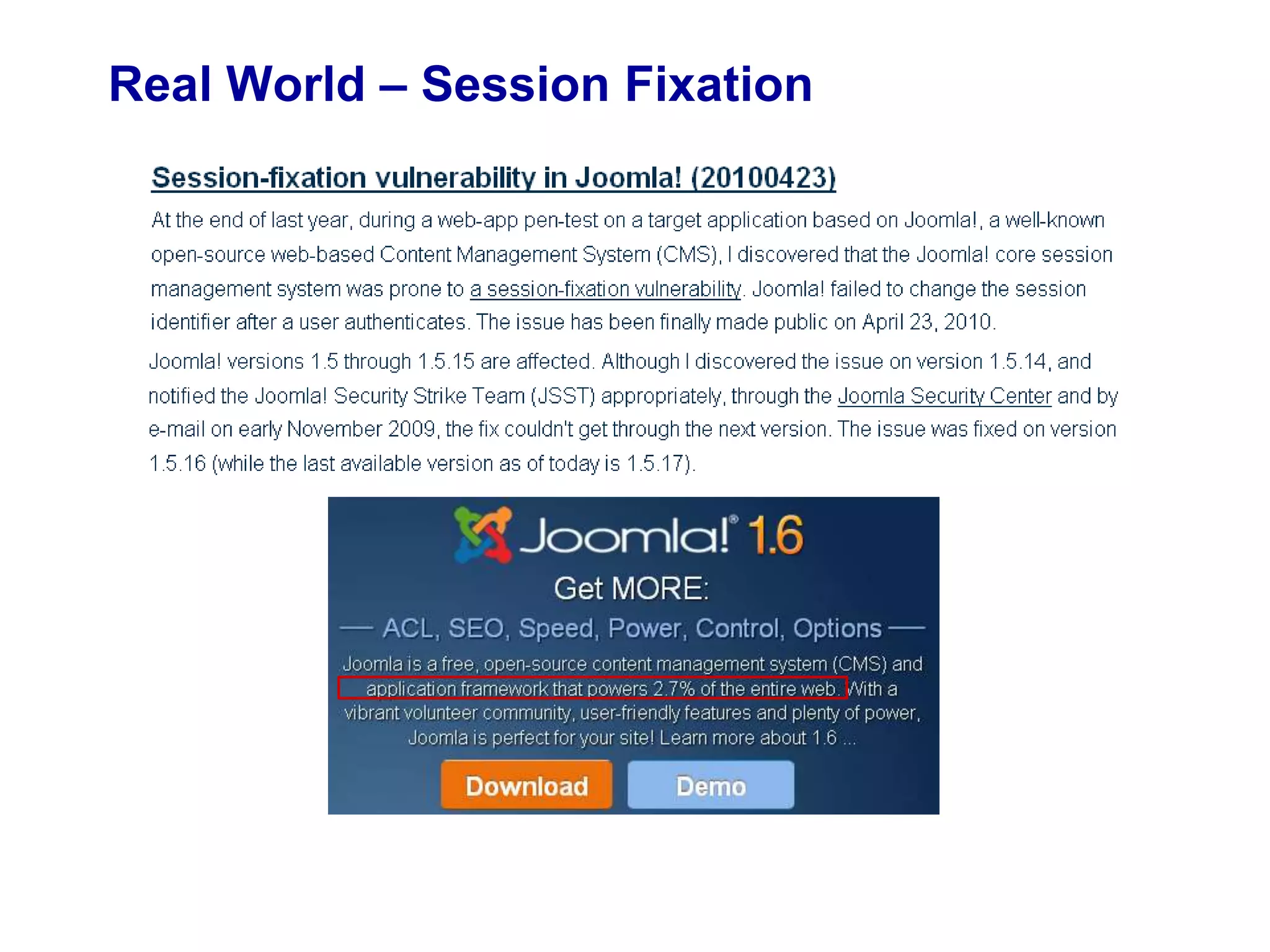 06 application security fundamentals - part 2 - security mechanisms - session management | PPT