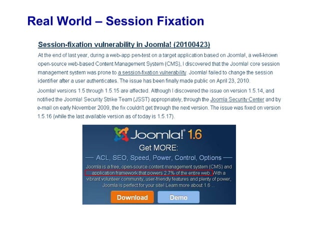 06 application security fundamentals - part 2 - security mechanisms - session management | PPT