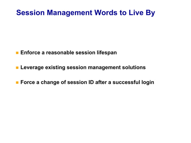 06 application security fundamentals - part 2 - security mechanisms - session management | PPT