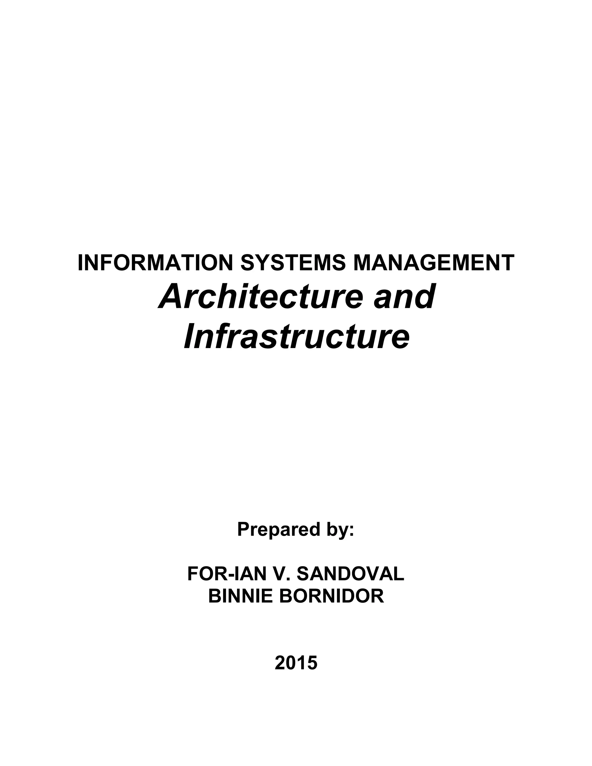 Information System Management - Architecture and Infrastructure | PDF