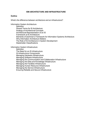 Information System Management - Architecture and Infrastructure | PDF