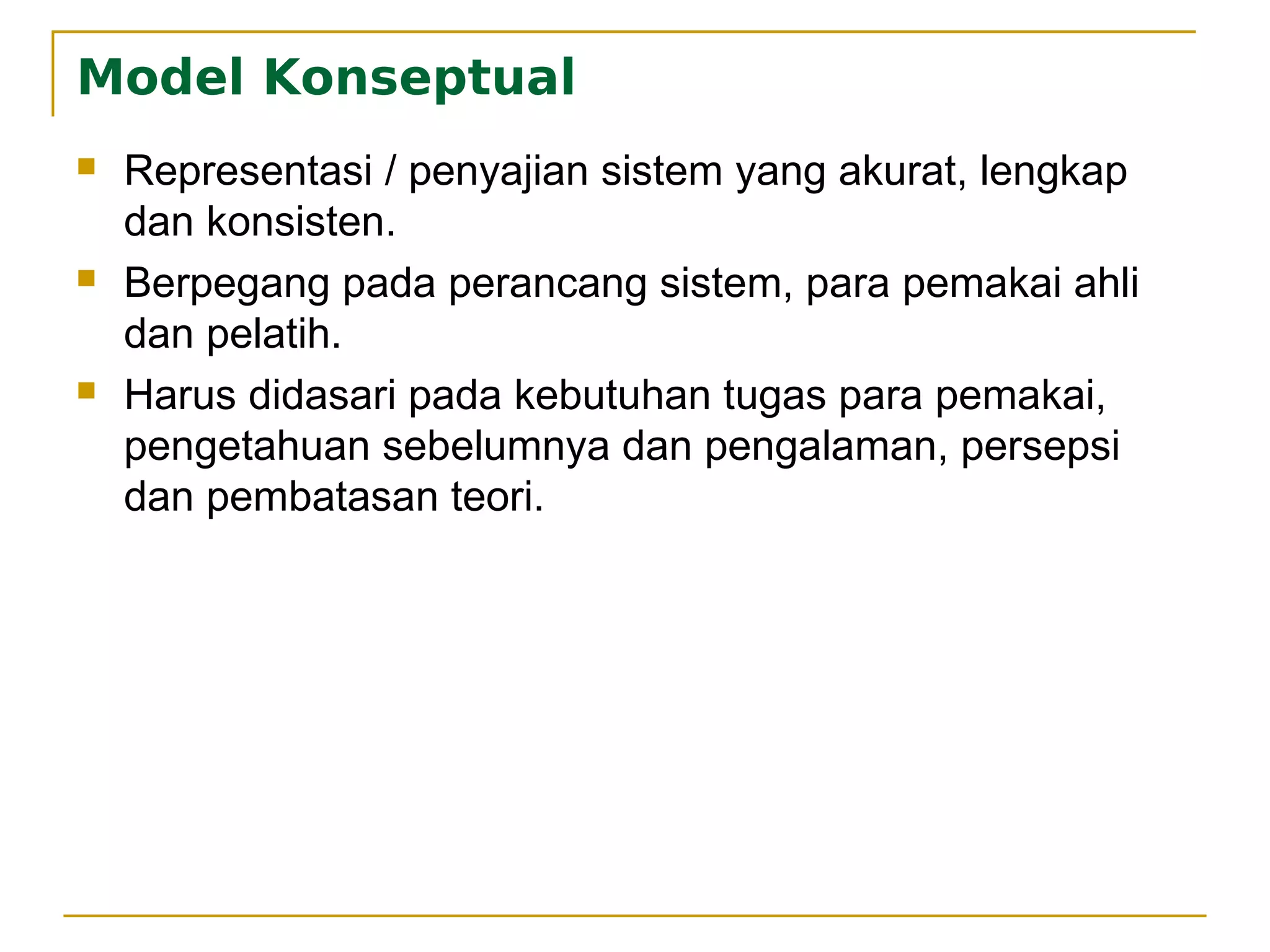 Interaksi Manusia dan Komputer : Conceptual Model | PDF