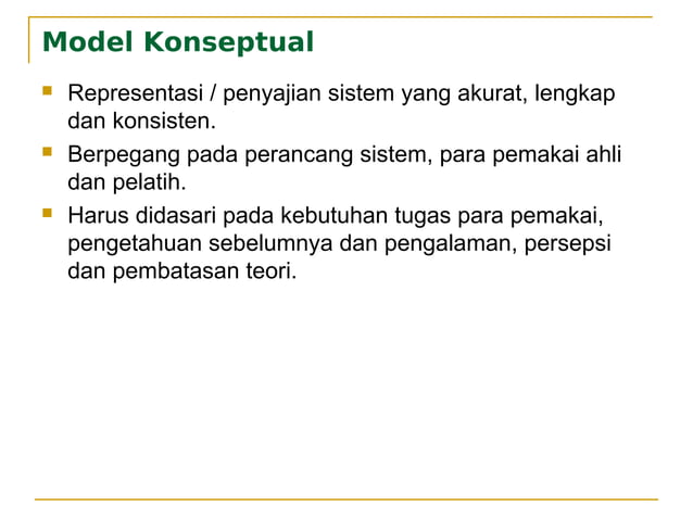 Interaksi Manusia dan Komputer : Conceptual Model | PDF