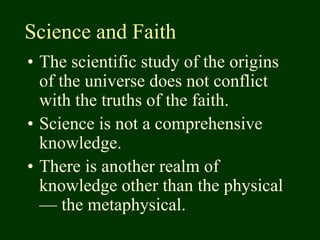 Catholic Doctrine Class on Creation and Its Logical Consequences | PPT