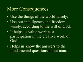 Catholic Doctrine Class on Creation and Its Logical Consequences | PPT