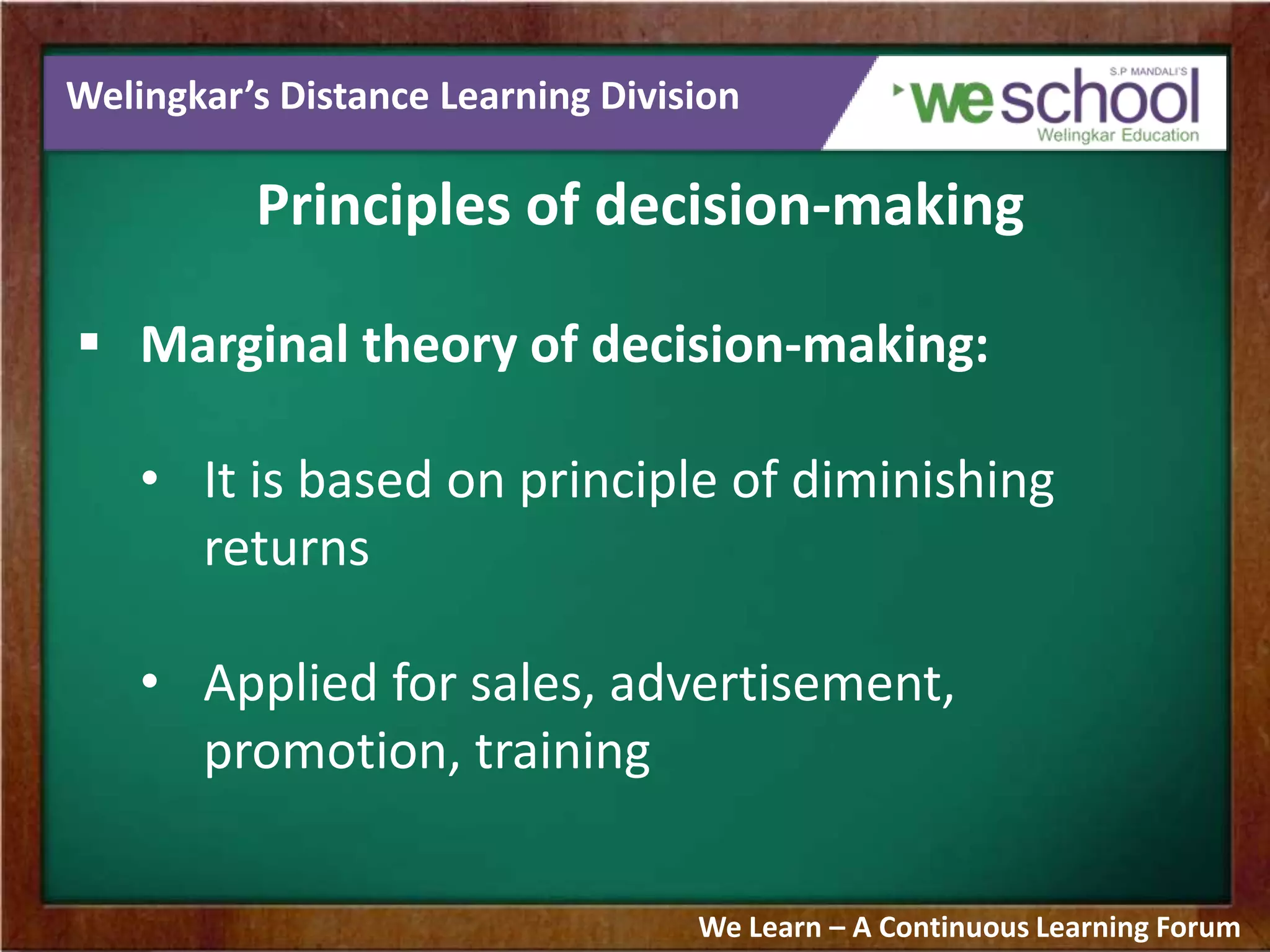 Decision Making - Management Principles | PPTX