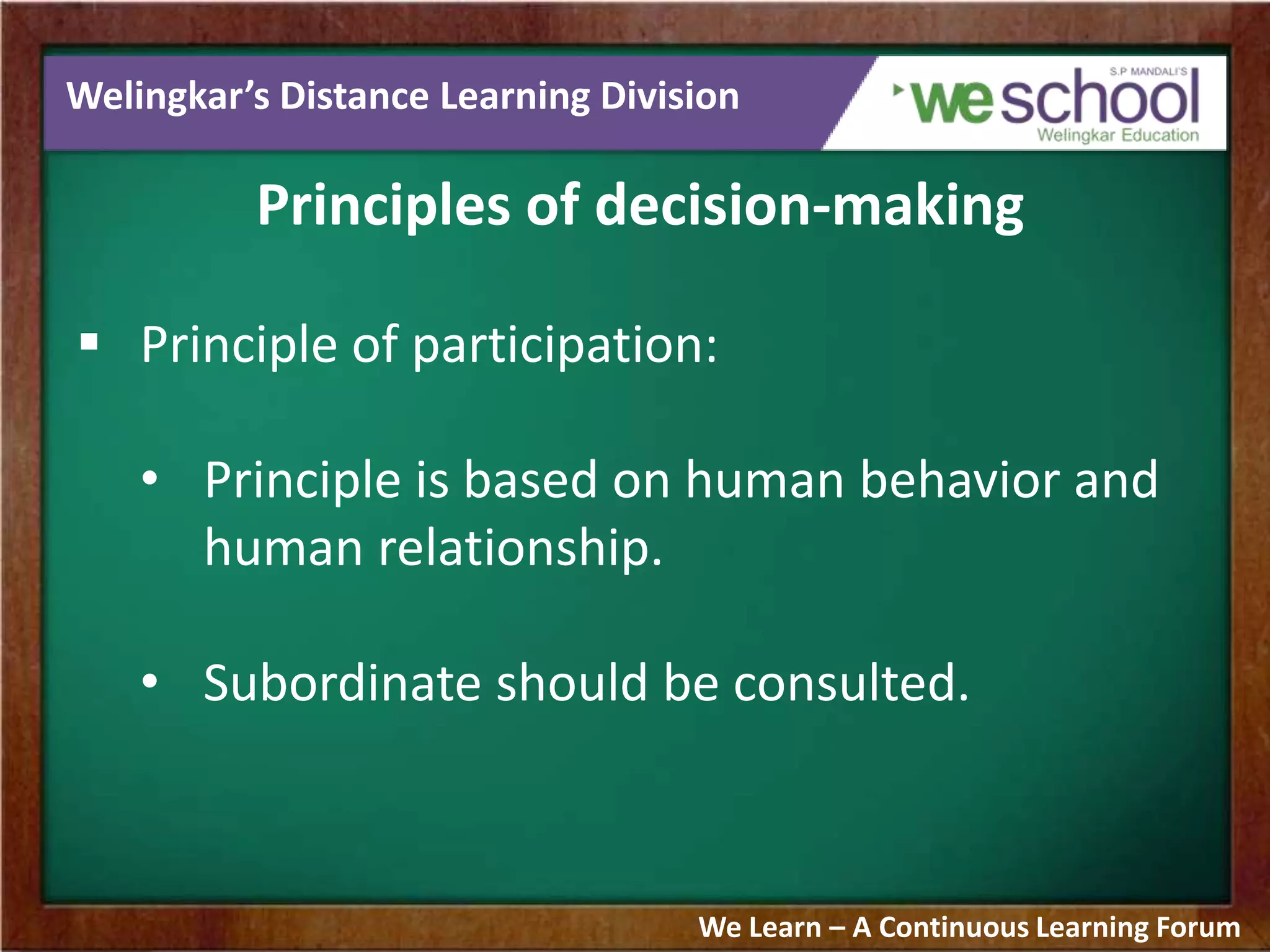 Decision Making - Management Principles | PPTX