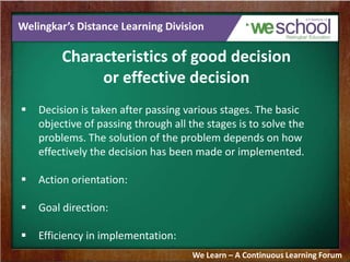 Decision Making - Management Principles | PPTX