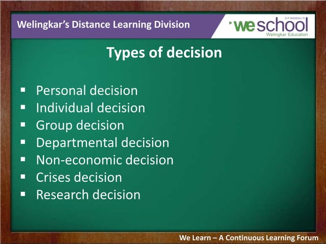 Decision Making - Management Principles | PPTX