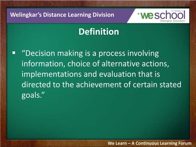 Decision Making - Management Principles | PPTX