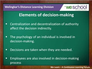 Decision Making - Management Principles | PPTX