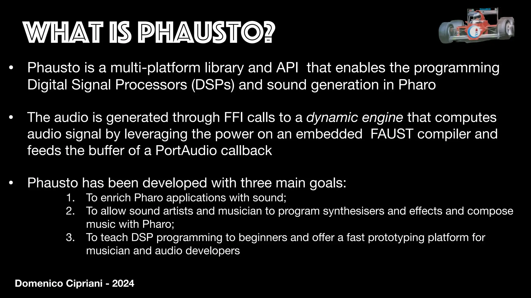 Talk ESUG 2024: Phausto: The sound within Pharo | PDF