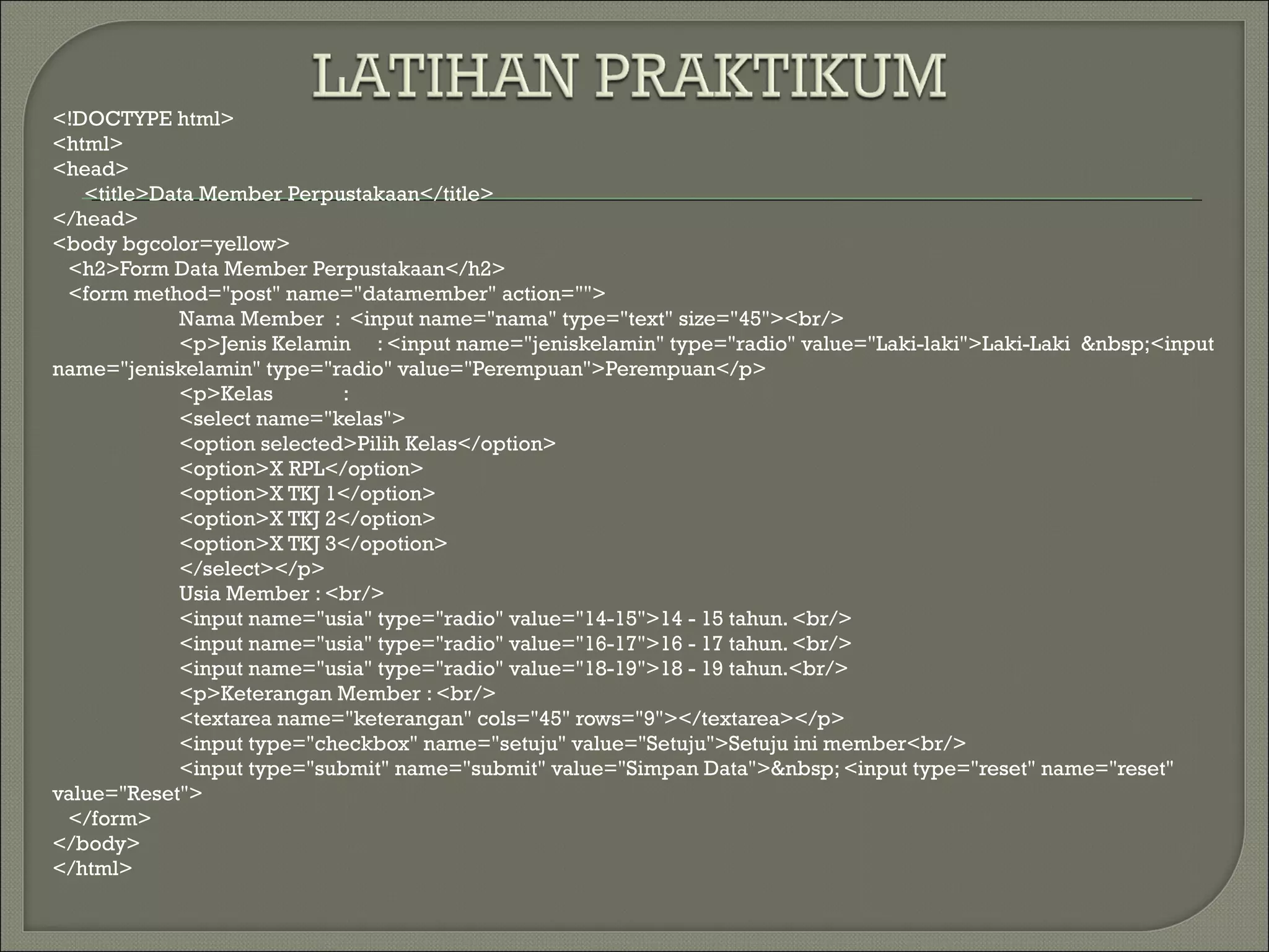 06 elemen form pada html | PPT