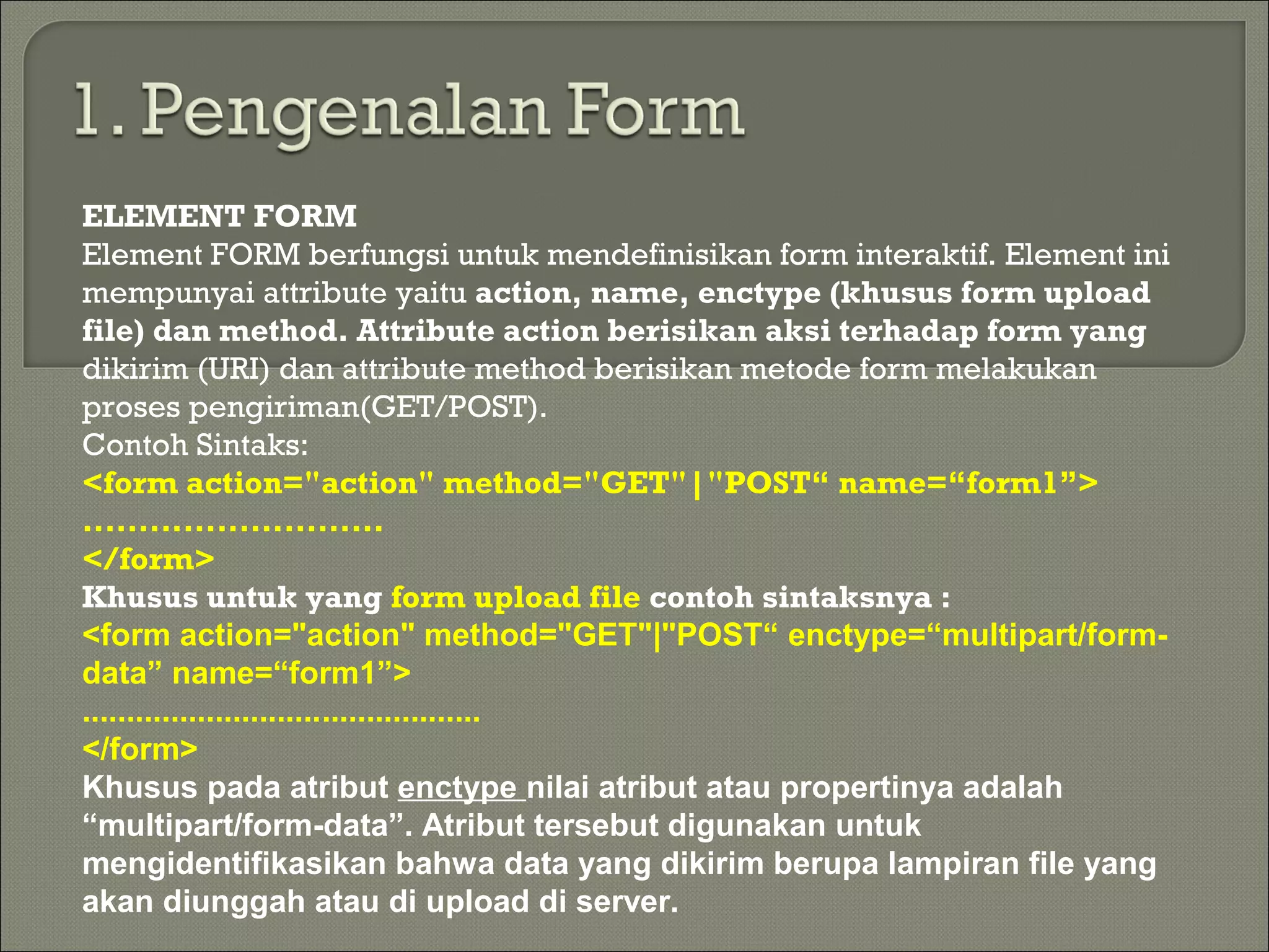 06 elemen form pada html | PPT