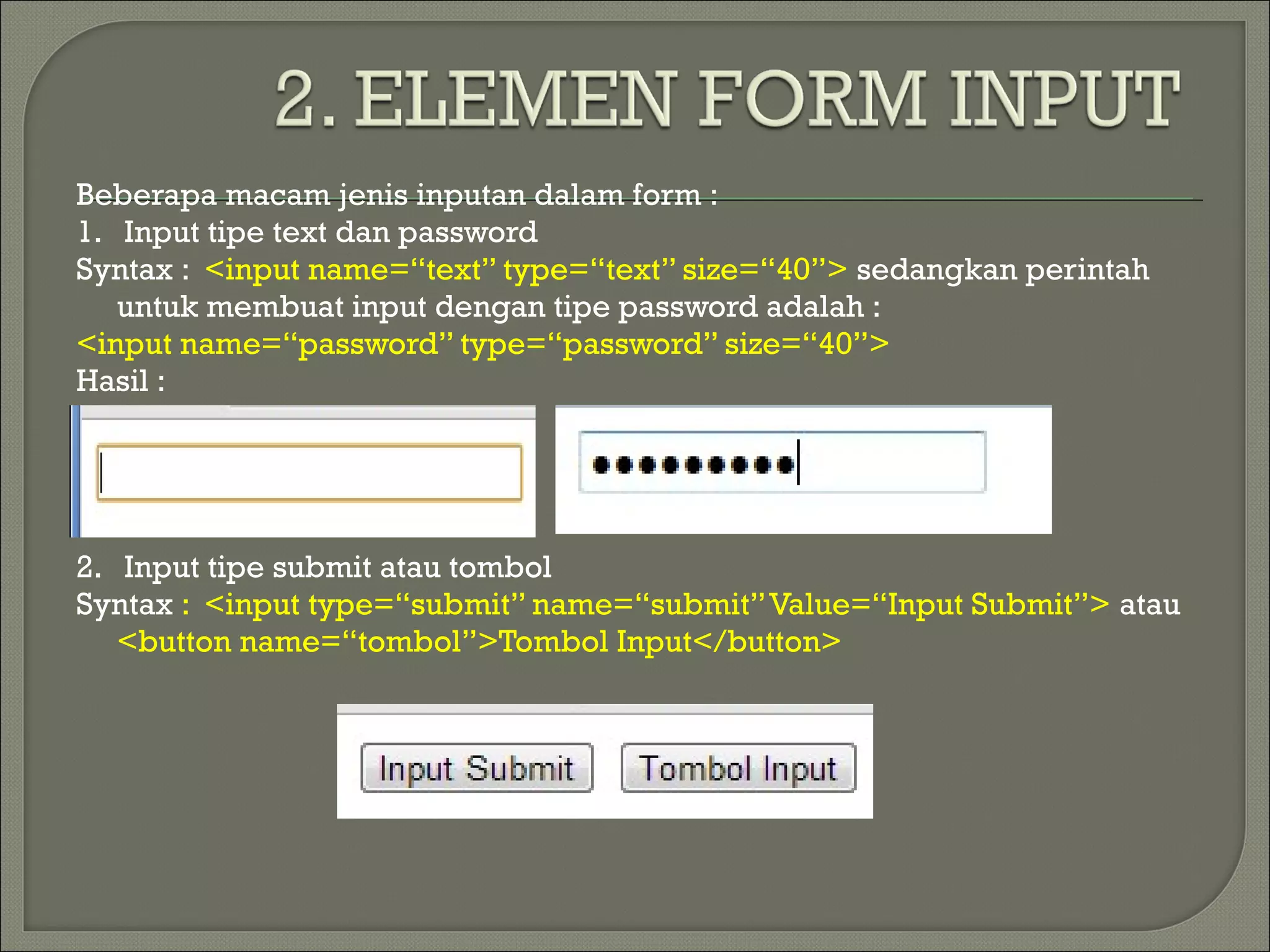 06 elemen form pada html | PPT