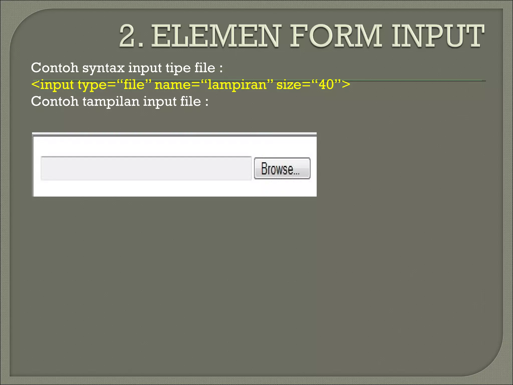06 elemen form pada html | PPT