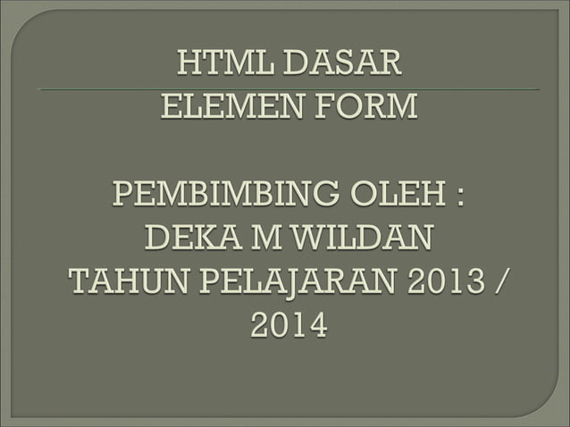 06 elemen form pada html | PPT