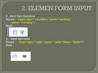 06 elemen form pada html | PPT