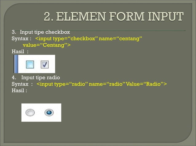 06 elemen form pada html | PPT