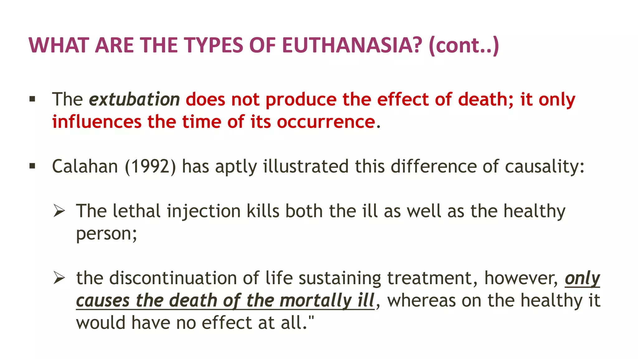 Euthanasia - Types, Arguments For and Against | PDF