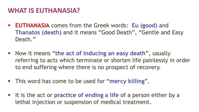 Euthanasia - Types, Arguments For and Against | PDF | First Aid | Injuries