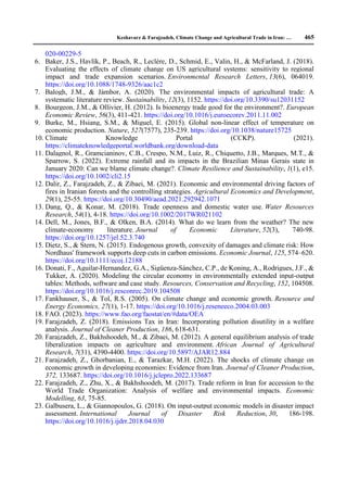 Climate Change and Agricultural Trade in Iran: A Dynamic Input-Output Analysis | PDF