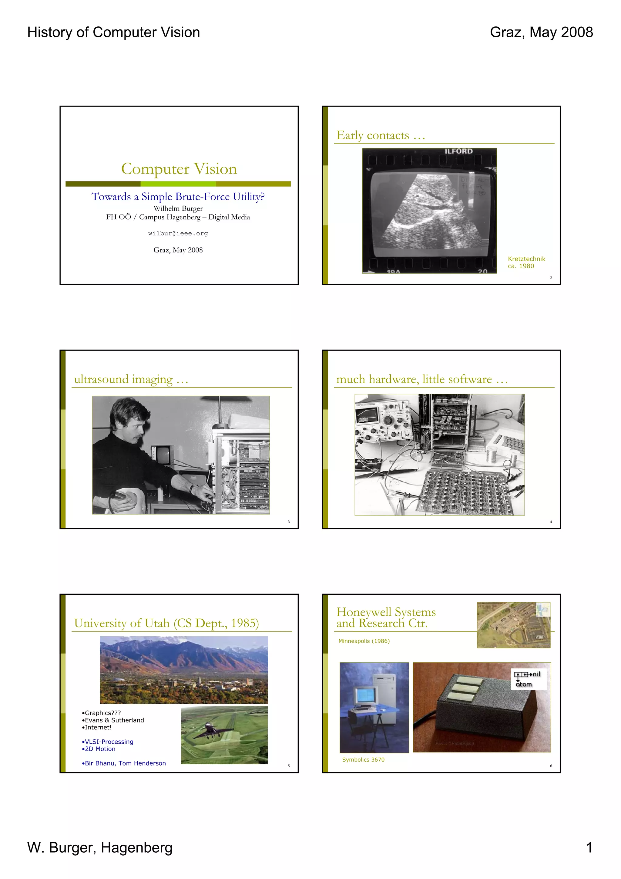 06 history of cv computer vision - toweards a simple bruth-force utility | PDF