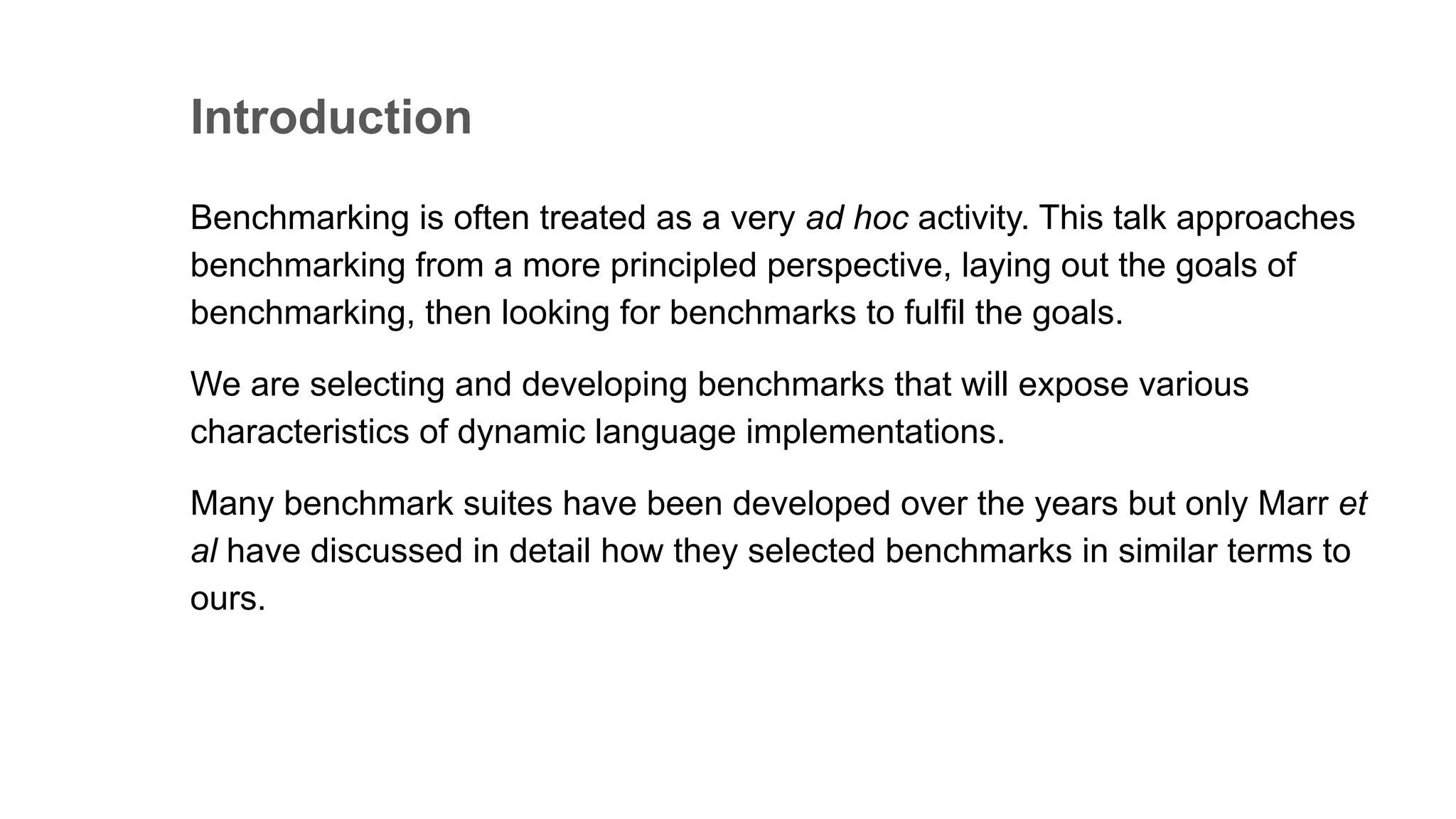 Intentional Benchmarking of Dynamic Languages | PPT