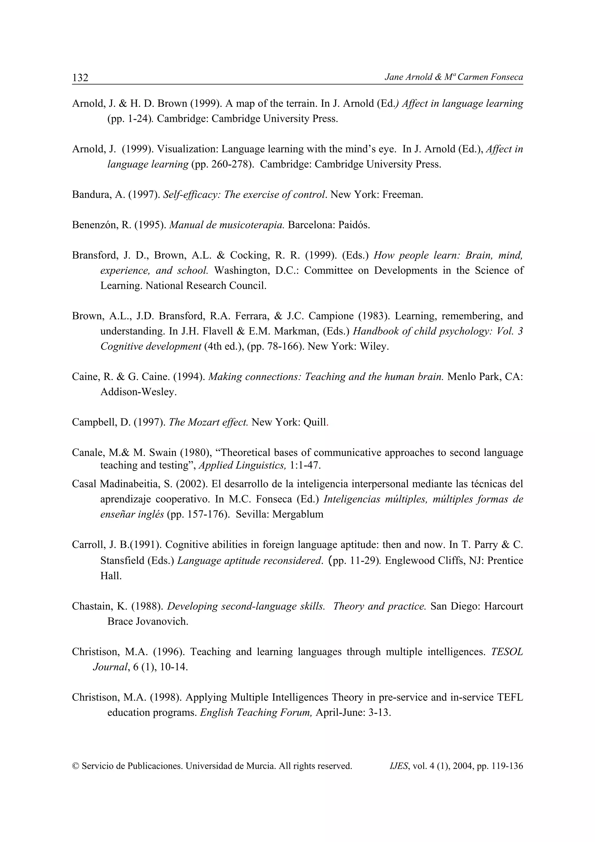 Multiple Intelligence Theory and Foreign Language Learning: A Brain-based Perspective | PDF