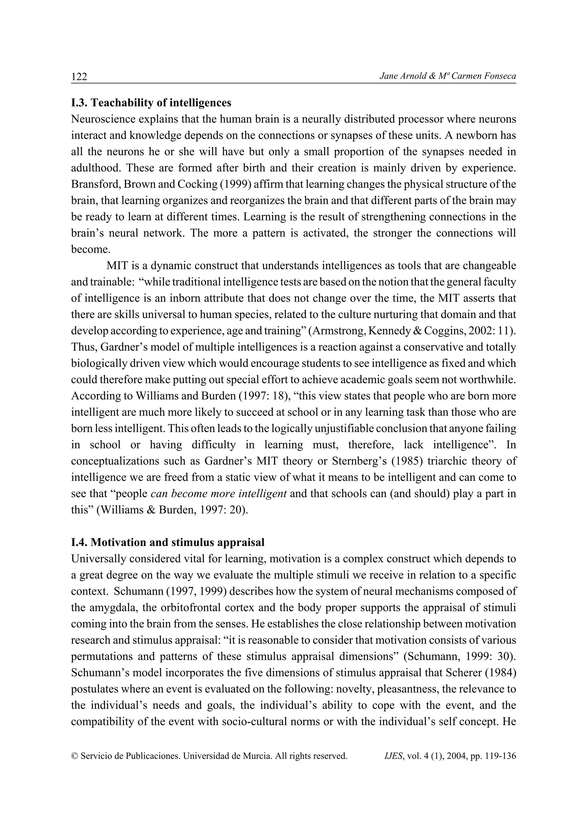 Multiple Intelligence Theory and Foreign Language Learning: A Brain ...