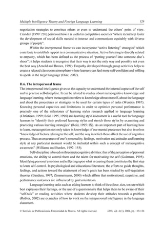 Multiple Intelligence Theory and Foreign Language Learning: A Brain-based Perspective | PDF