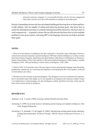 Multiple Intelligence Theory and Foreign Language Learning: A Brain-based Perspective | PDF