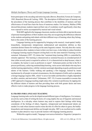 Multiple Intelligence Theory and Foreign Language Learning: A Brain-based Perspective | PDF