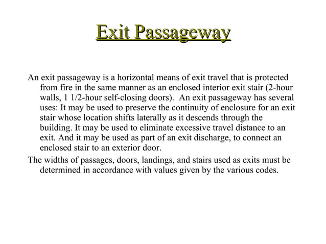 Building Code - Egress | PPT | Auto Safety | Automotive