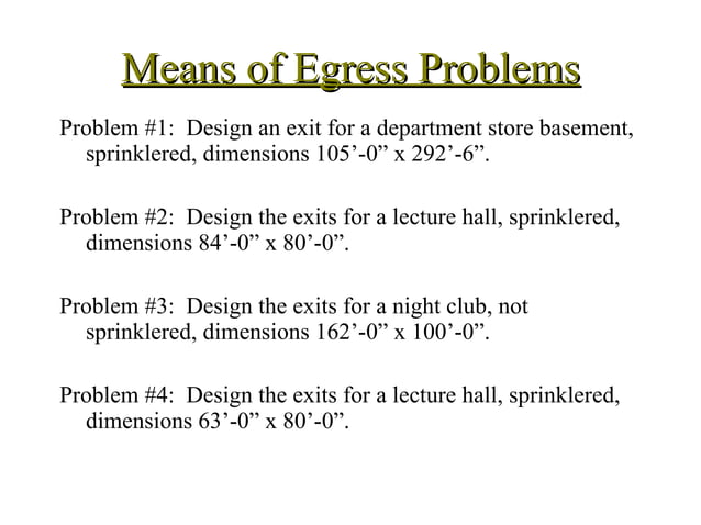 Building Code - Egress | PPT | Auto Safety | Automotive