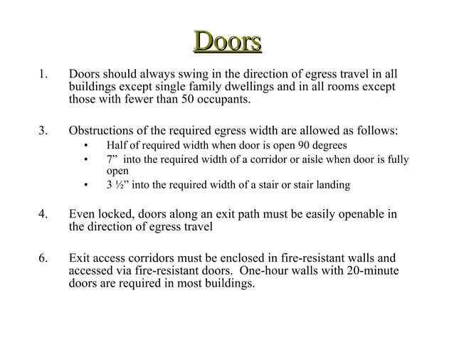 Building Code - Egress | PPT | Auto Safety | Automotive
