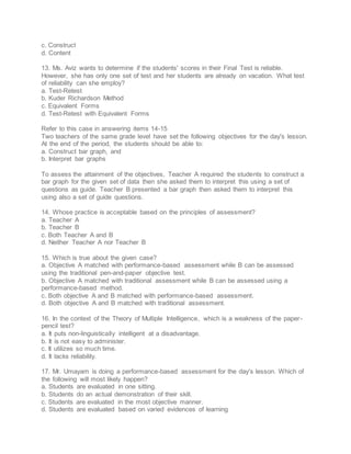 06- LET assessment and evaluation of learning part 1 | DOCX