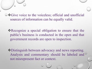 mass media ethics - needs and scope | PPT