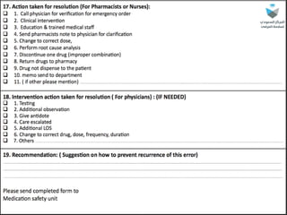 medication error reporting system | PPTX | Pharmaceutical Industry | Industries