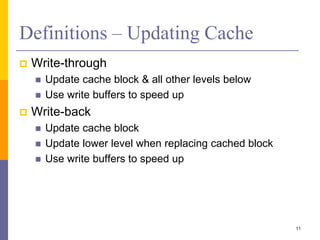 CPU Memory Hierarchy and Caching Techniques | PPTX