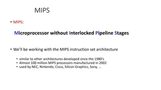 06 mips-isa | PPTX | Operating Systems | Computer Software and Applications