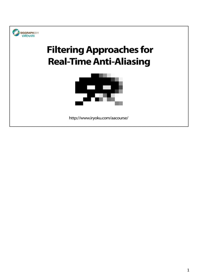 Filtering Approaches for Real-Time Anti-Aliasing | PDF