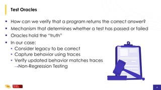 Modest-Pharo: Unit Test Generation Based on Traces and Metamodels | PPT